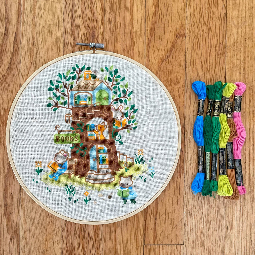 Forest Bookshop Cross Stitch Pattern – The Clever Clove